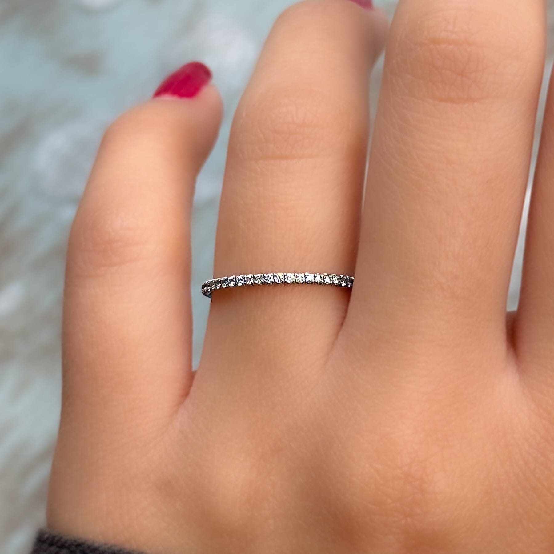 Micro Pave Diamond Band | Delicate Eternity Rings