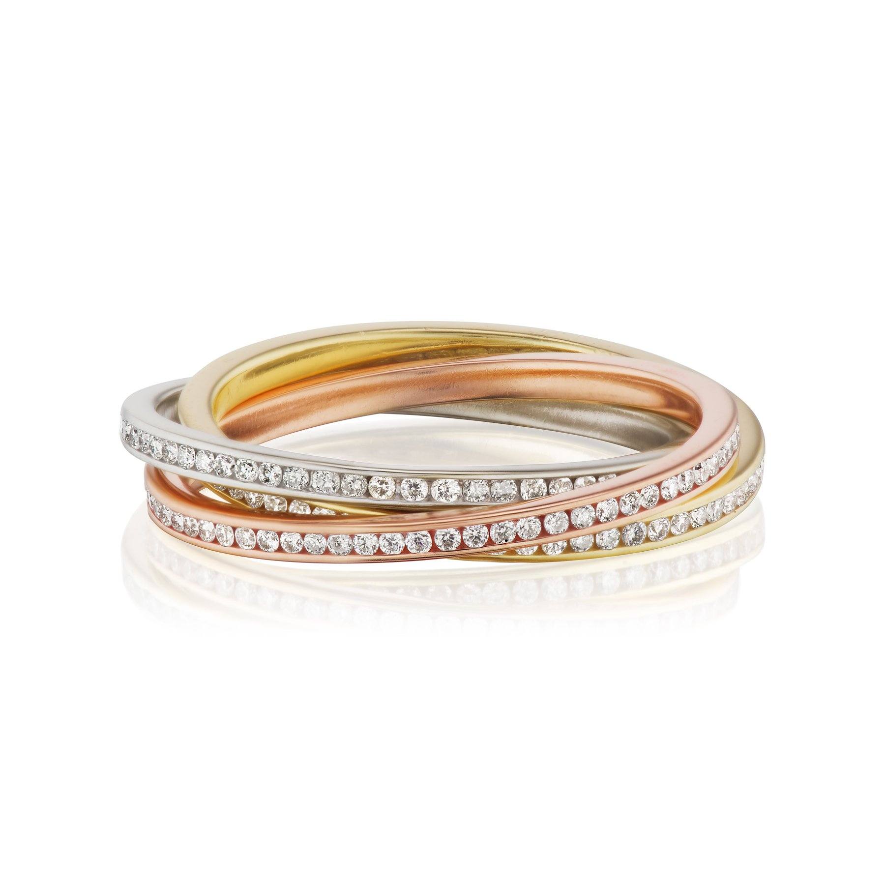 Triple Diamond Rolling Ring